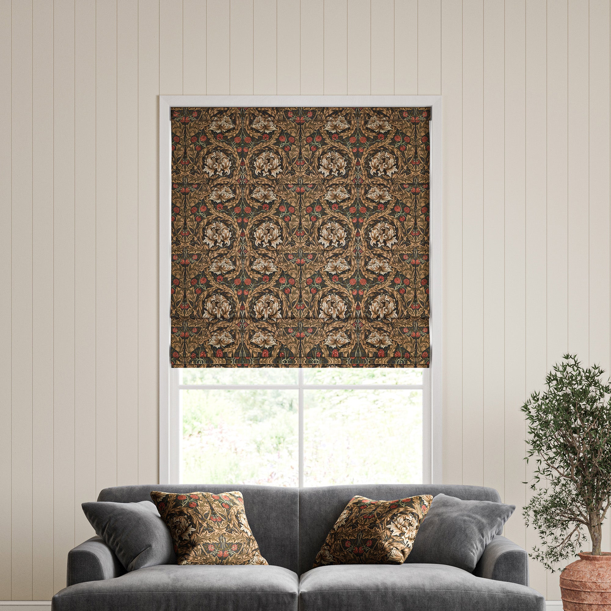 William Morris African Marigold Velvet Made To Measure Roman Blind ...