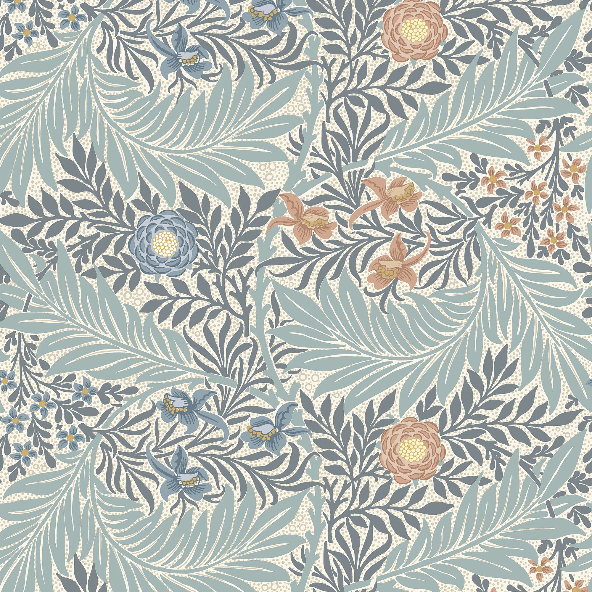 William Morris Larkspur Blackout Made To Measure Roller Blind Woad | 96 ...
