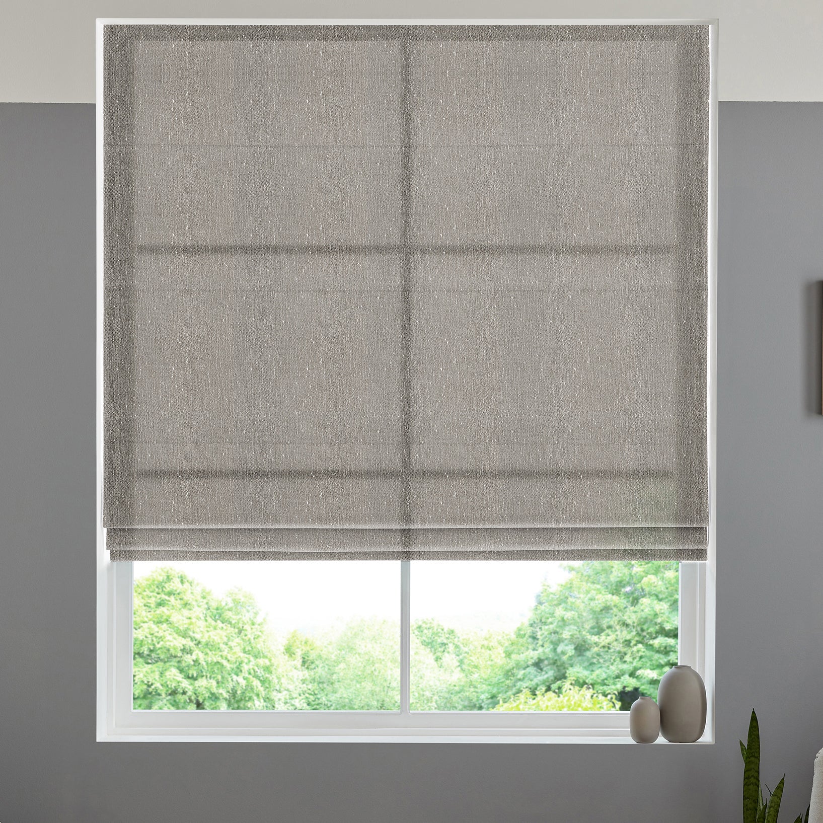 Linen Hadria Sheer Voile Made to Measure Roman Blind | Terrys