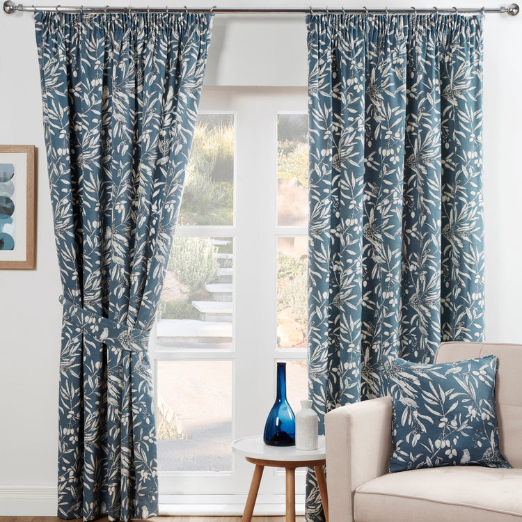 Bluebell Aviary Ready Made Pencil Pleat Curtains | Terrys