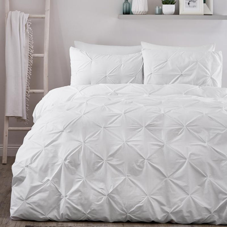 White Serene Lara Duvet Cover Bedding Set | Terrys